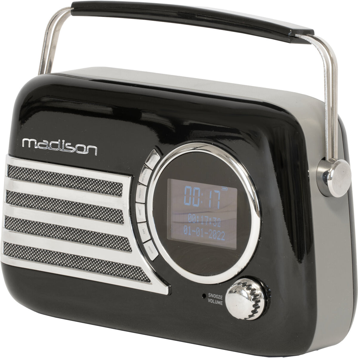 Madison Retro Radio med Bluetooth, FM och DAB | Svart – SoundStoreXL.se
